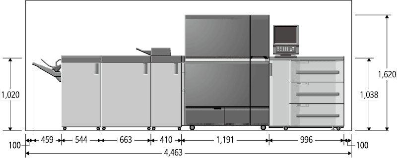 寸法図 - AccurioPress C14010 / C14010S / C12010 / C12010S - 製品情報 - ビジネスソリューション | コニカミノルタ